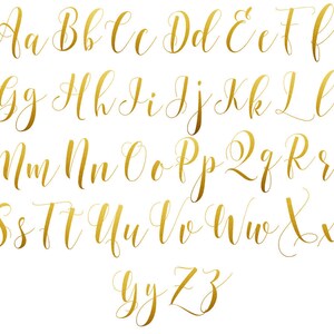 Gold Alphabet Clip Art, Gold Foil Alphabet, Digital Clipart, Numbers ...
