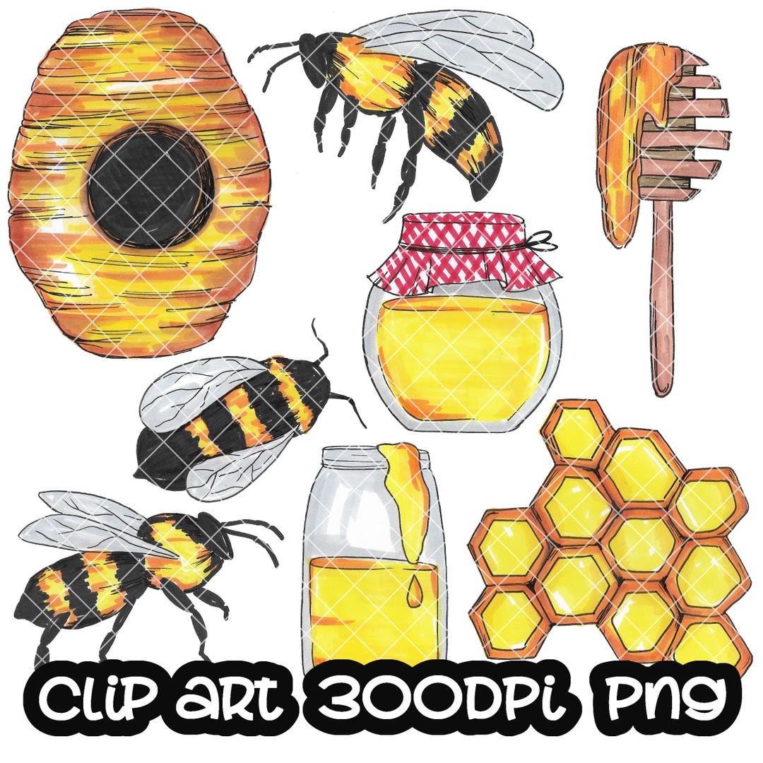Bee Clip Art Animals Clipart PNG - Etsy