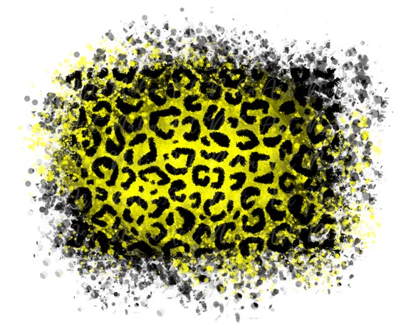 Background Leopard Paint Splatter Black Yellow Splash Frame - Etsy