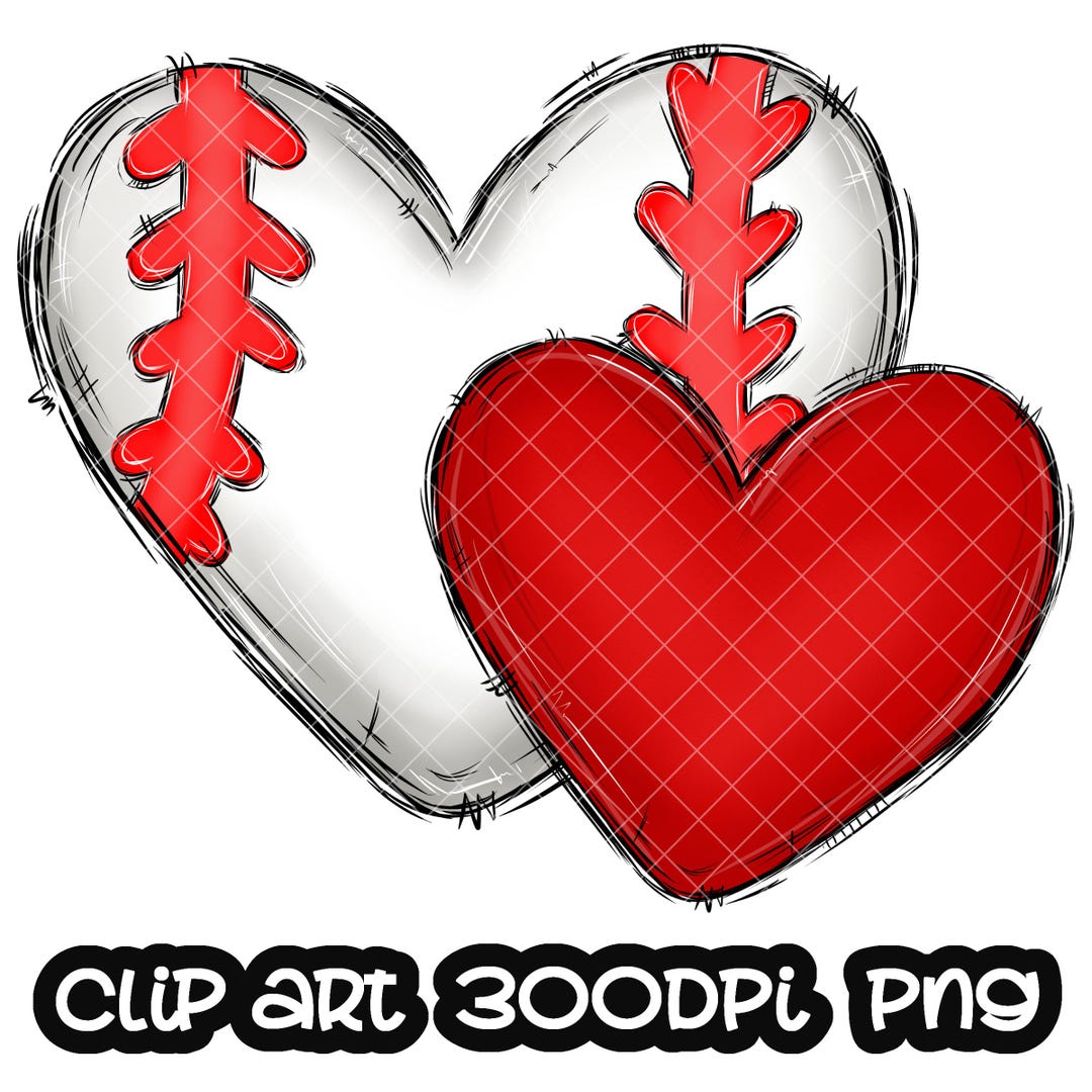 Heart Baseball | Heart Red PNG | Sport Heart | Heart Watercolor ...