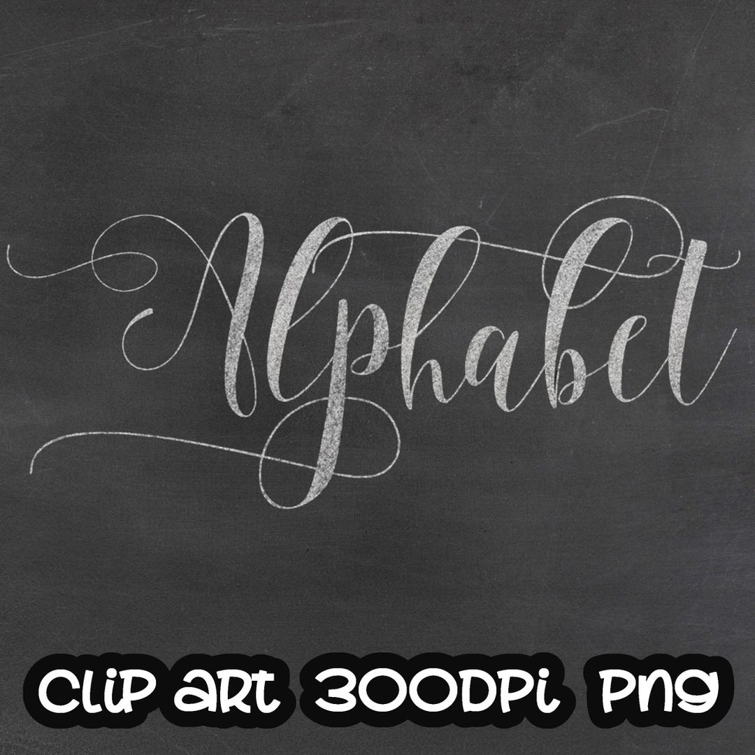 Chalkboard Alphabet Clip Art, Chalk Digital Clipart, Font, Letters ...