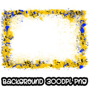 Frame Splatter Yellow Blue Background | Printable Artwork | Splash ...