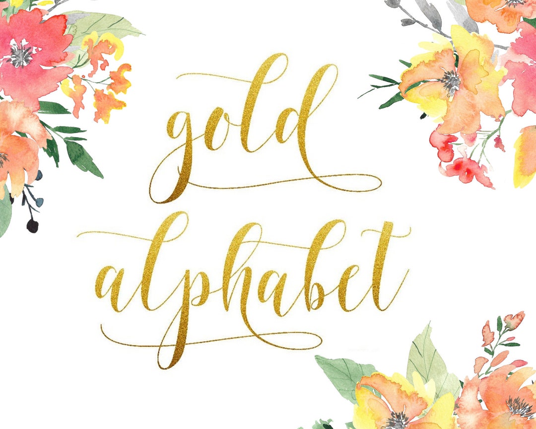 Gold Alphabet Clip Art Gold Foil Alphabet Digital Clipart - Etsy