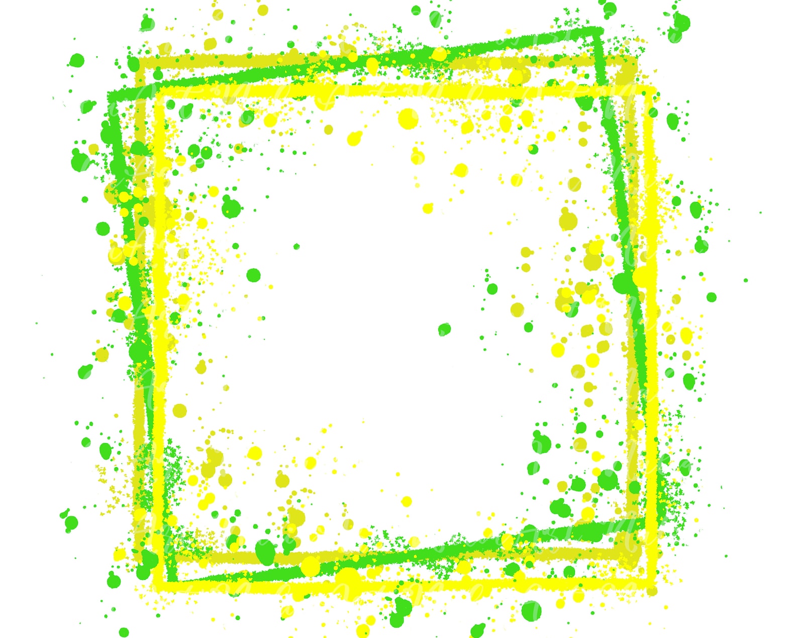 Frame Splatter Green Yellow Background Printable Artwork - Etsy
