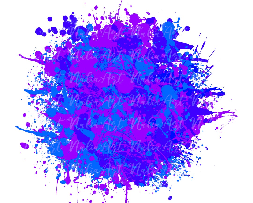 Background Paint Splatter Blue Purple Splash Frame Splatter Background ...