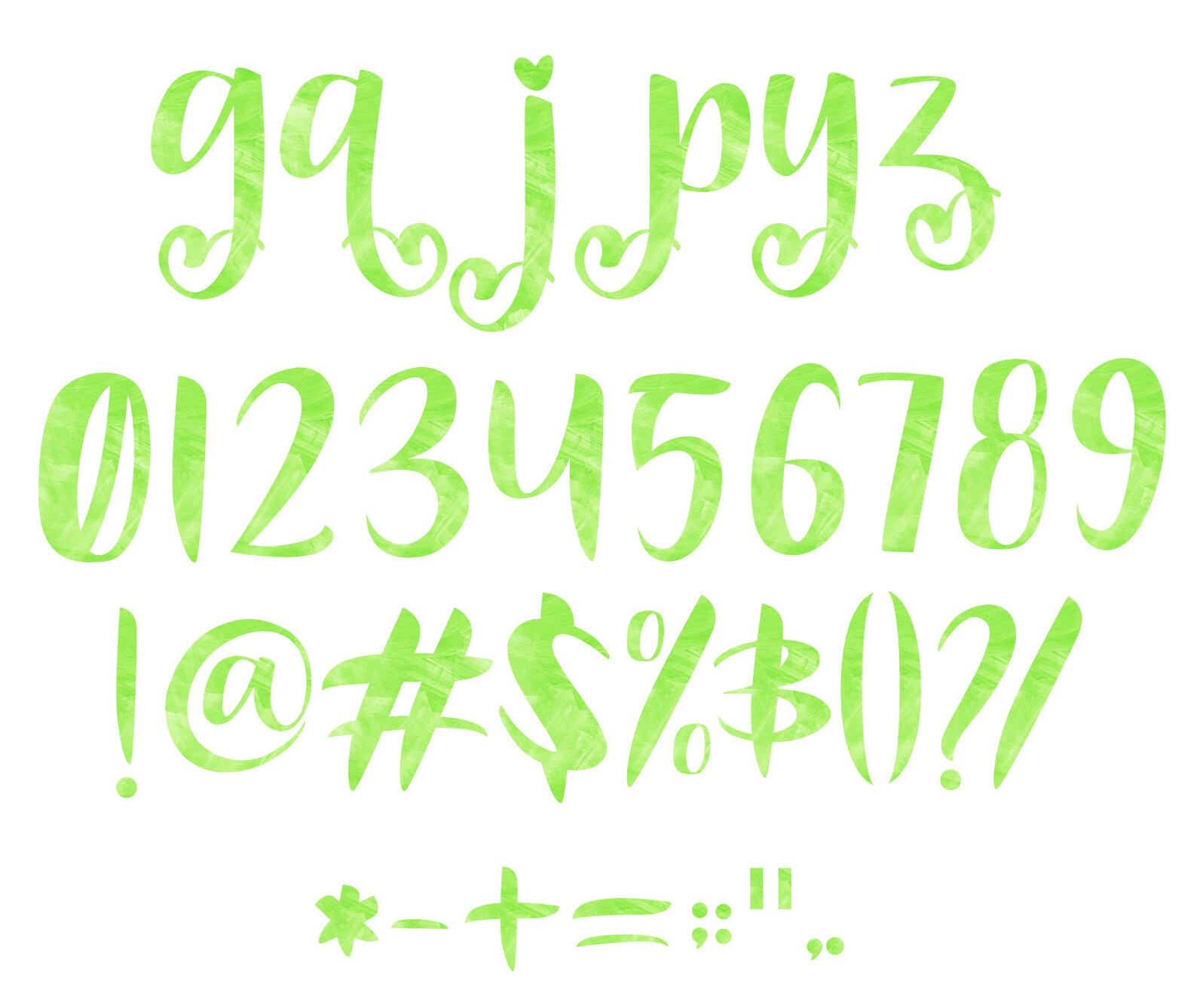 Green Watercolor Alphabet Clipart Watercolor Letters Digital | Etsy