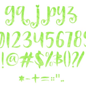 Green Watercolor Alphabet Clipart Watercolor Letters Digital | Etsy