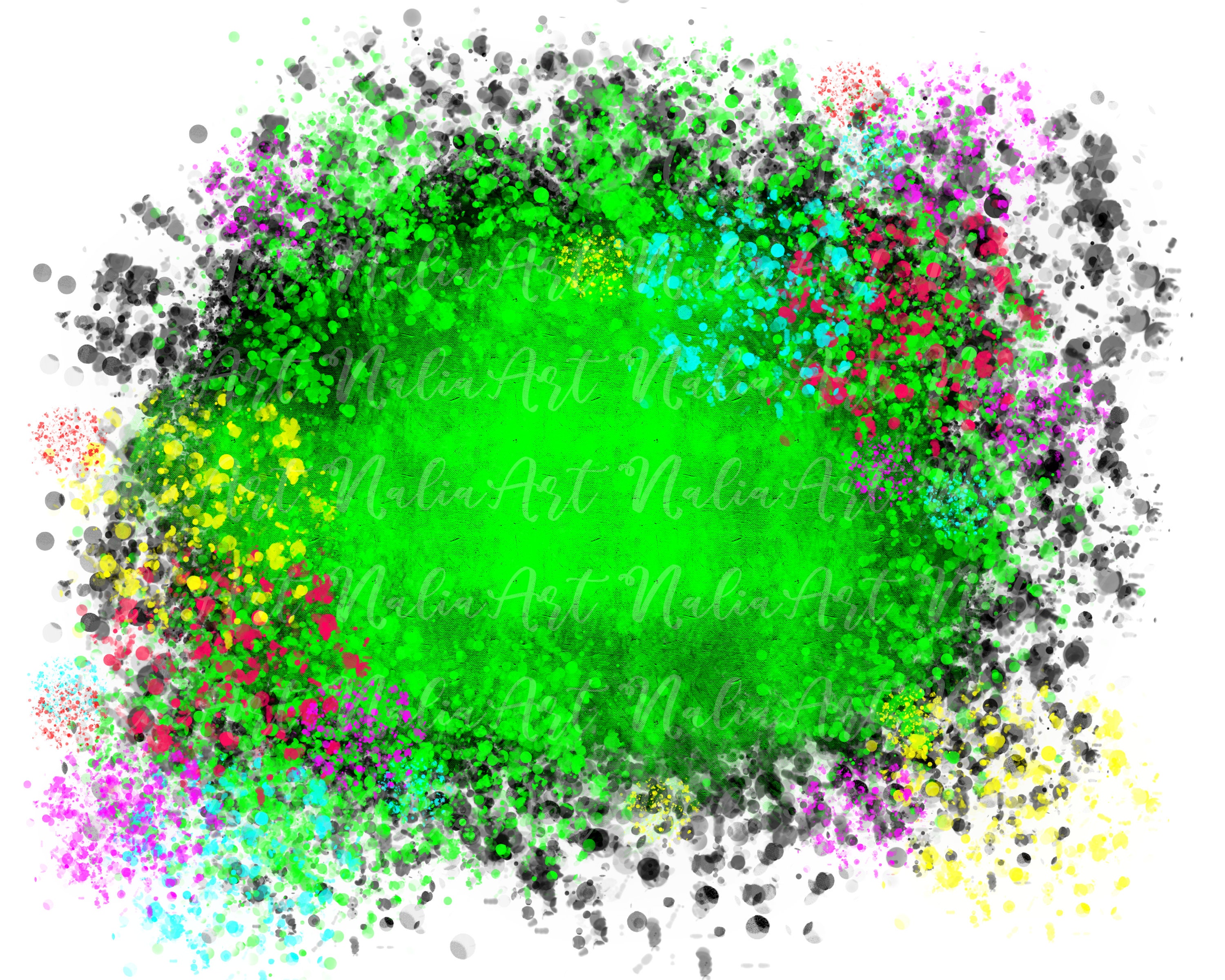 Neon Green Splatter Background