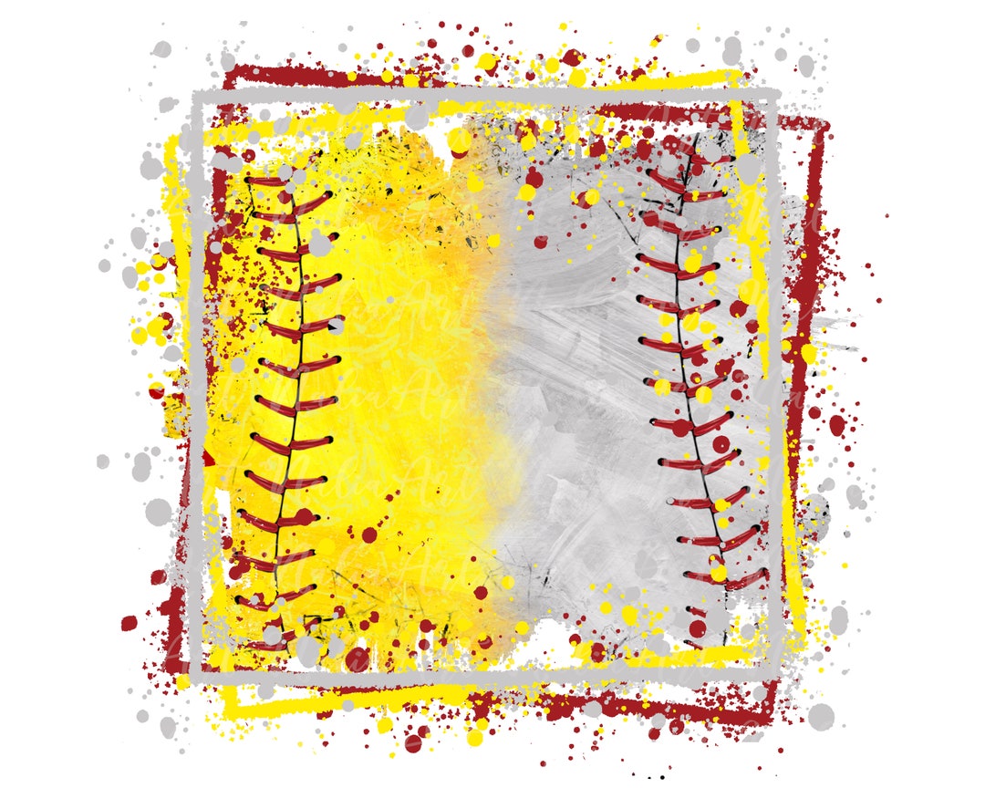Background Baseball Softball Distressed Grunge Splash Frame - Etsy