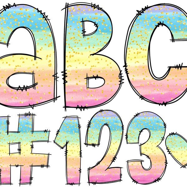 Glitter Rainbow Numbers Png - Etsy