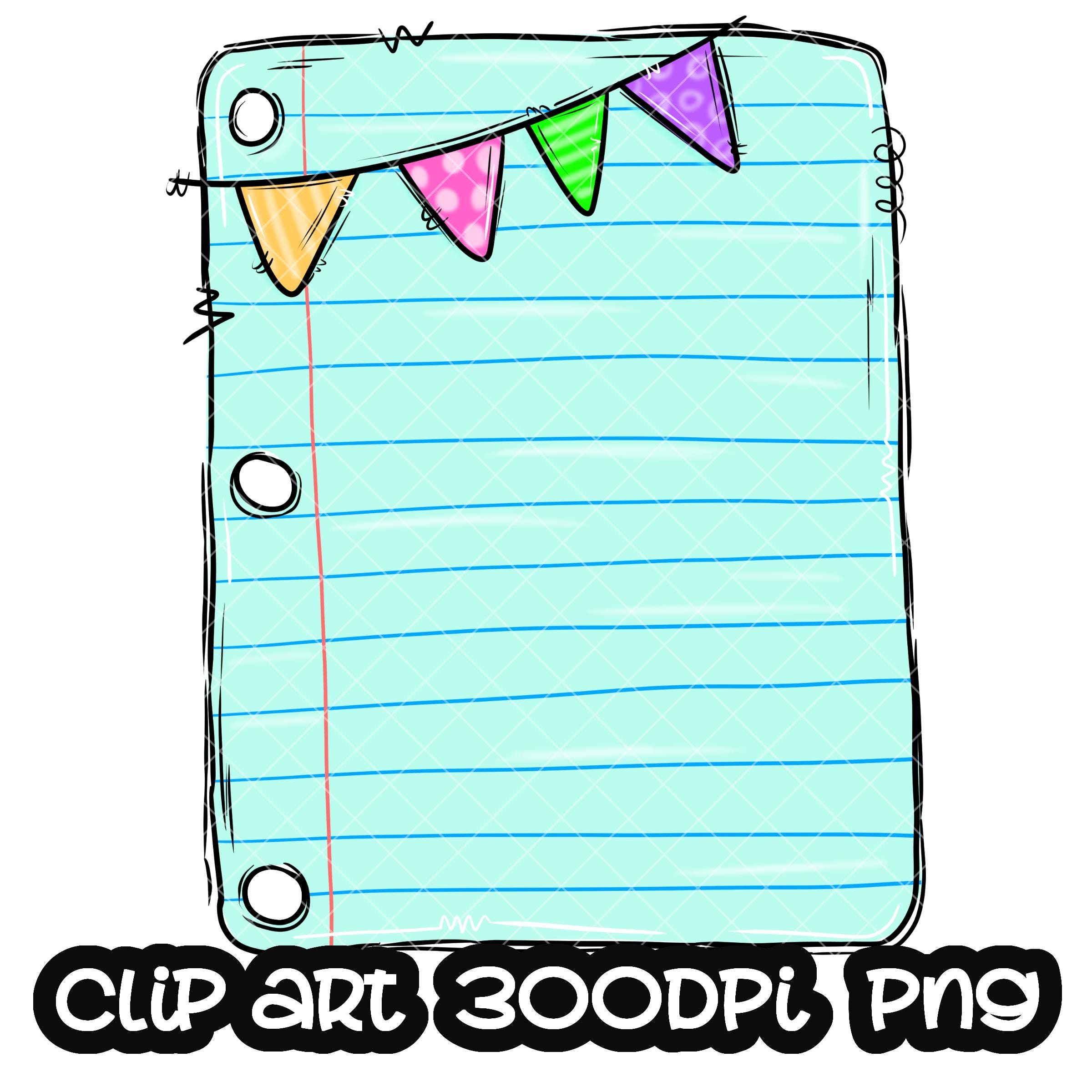 Teacher Notebook Bunting Frame Sublimation Design PNG Hand Drawn ...