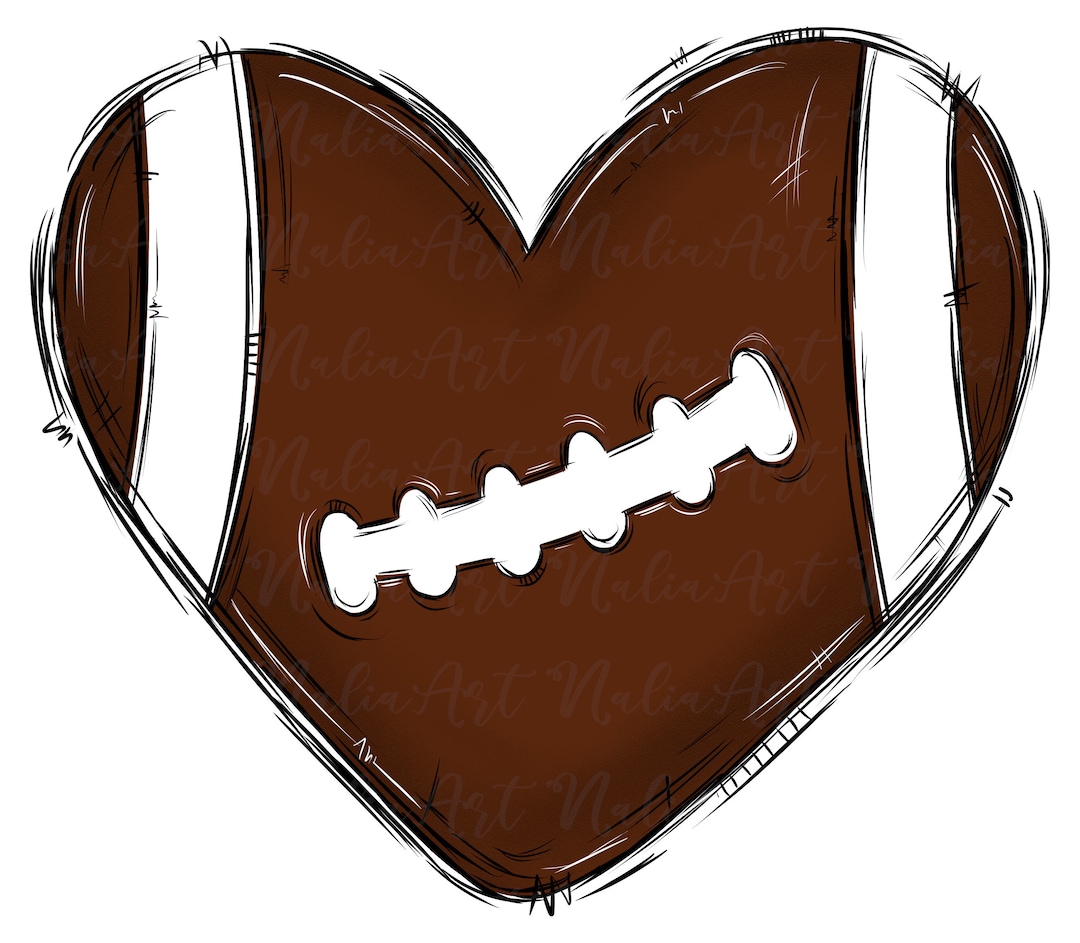 Heart Football Heart PNG Sport Heart Heart Watercolor Sublimation PNG ...