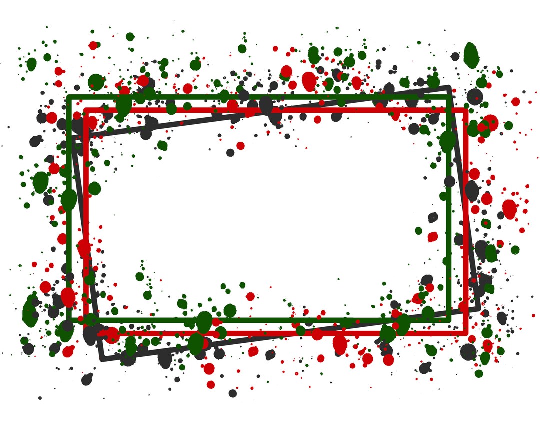 Frame Splatter Grey Green Red Background Printable Artwork Splash ...