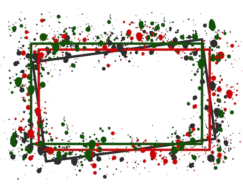 Frame Splatter Grey Green Red Background Printable Artwork Splash ...