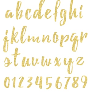 Gold Glitter Alphabet Clip Art, Gold Alphabet, Digital Clipart, Numbers ...