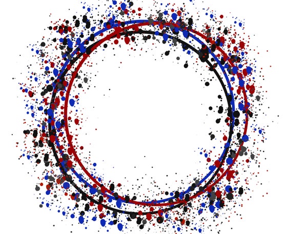 Frame Splatter Blue Red Grey Black Background Printable - Etsy