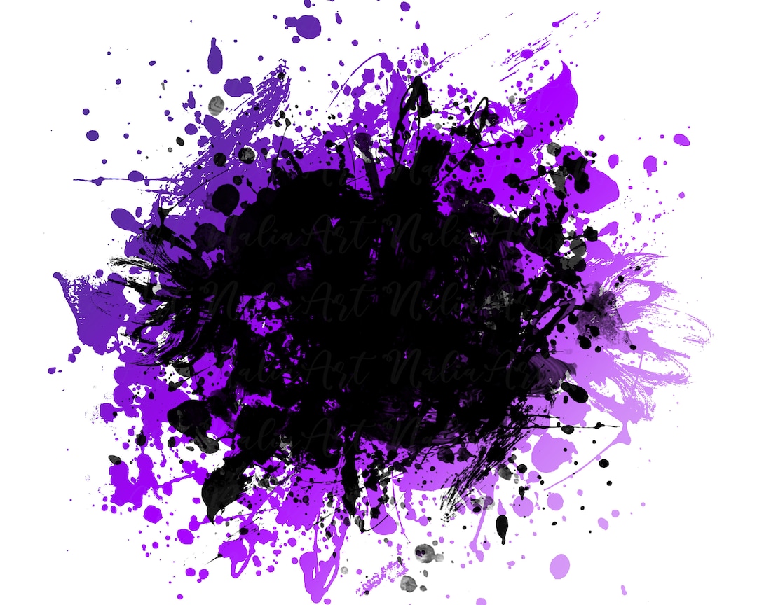 Background Paint Splatter Purple Black Splash Frame Splatter Background ...
