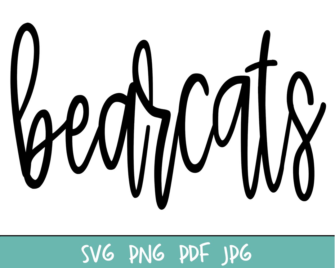 Bearcats Mascot Hand Lettered Sublimation Design SVG Game Day SVG I ...