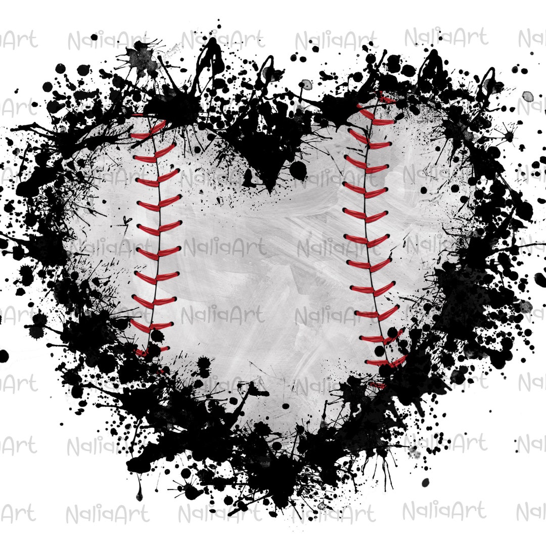 Heart Baseball Heart PNG Sport Heart Heart Watercolor Sublimation PNG ...