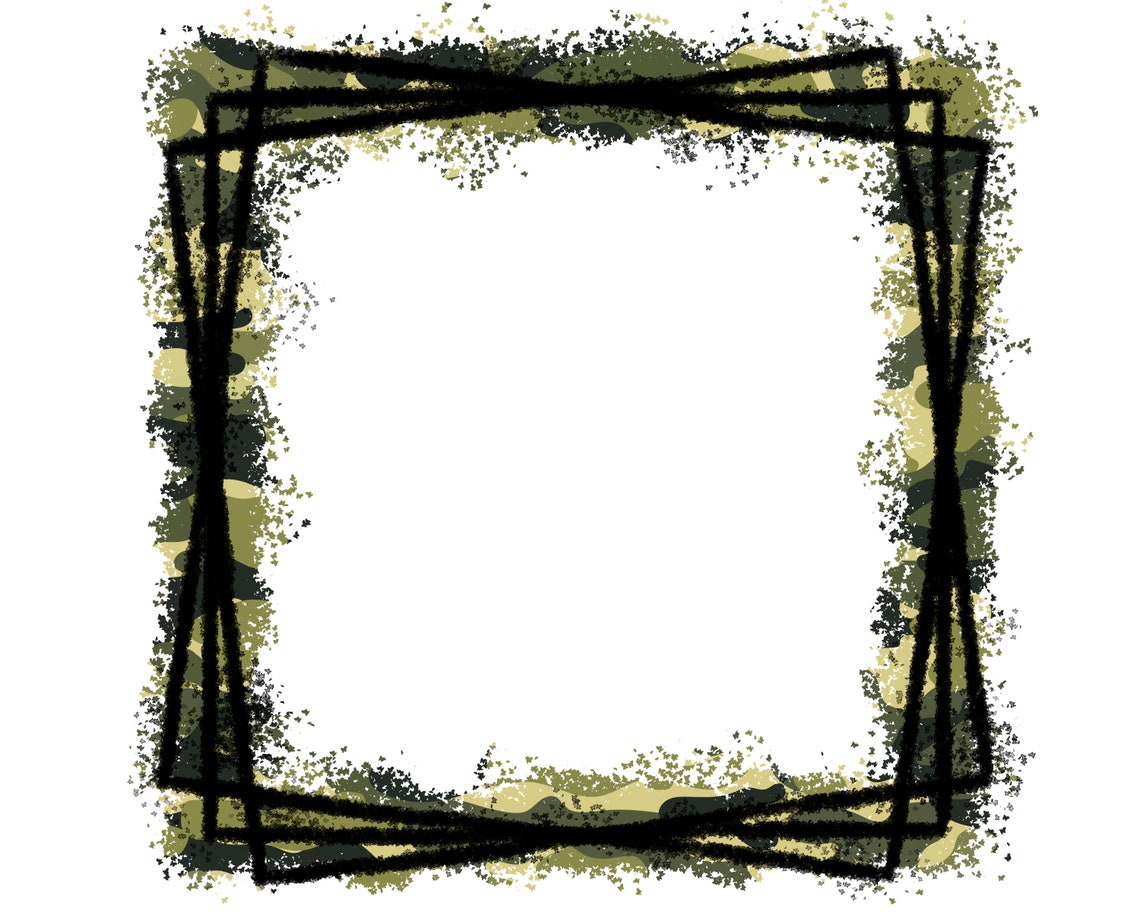 Camouflage Background Grunge Splash Frame Camo Frame - Etsy
