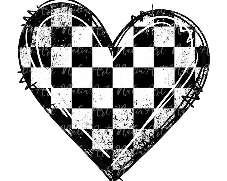 Heart Checkered Flag Heart PNG Sport Heart Heart Racing | Etsy
