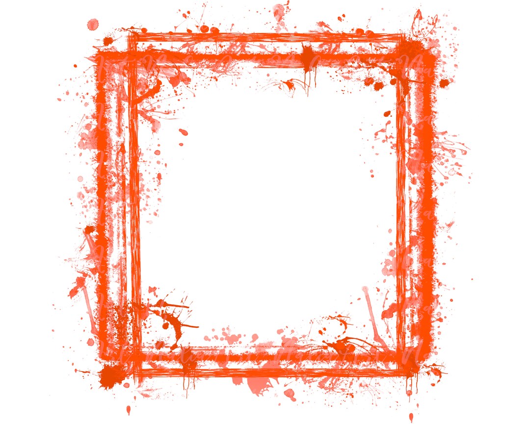Frame Splatter Orange Background Printable Artwork Splash Frame Paint ...