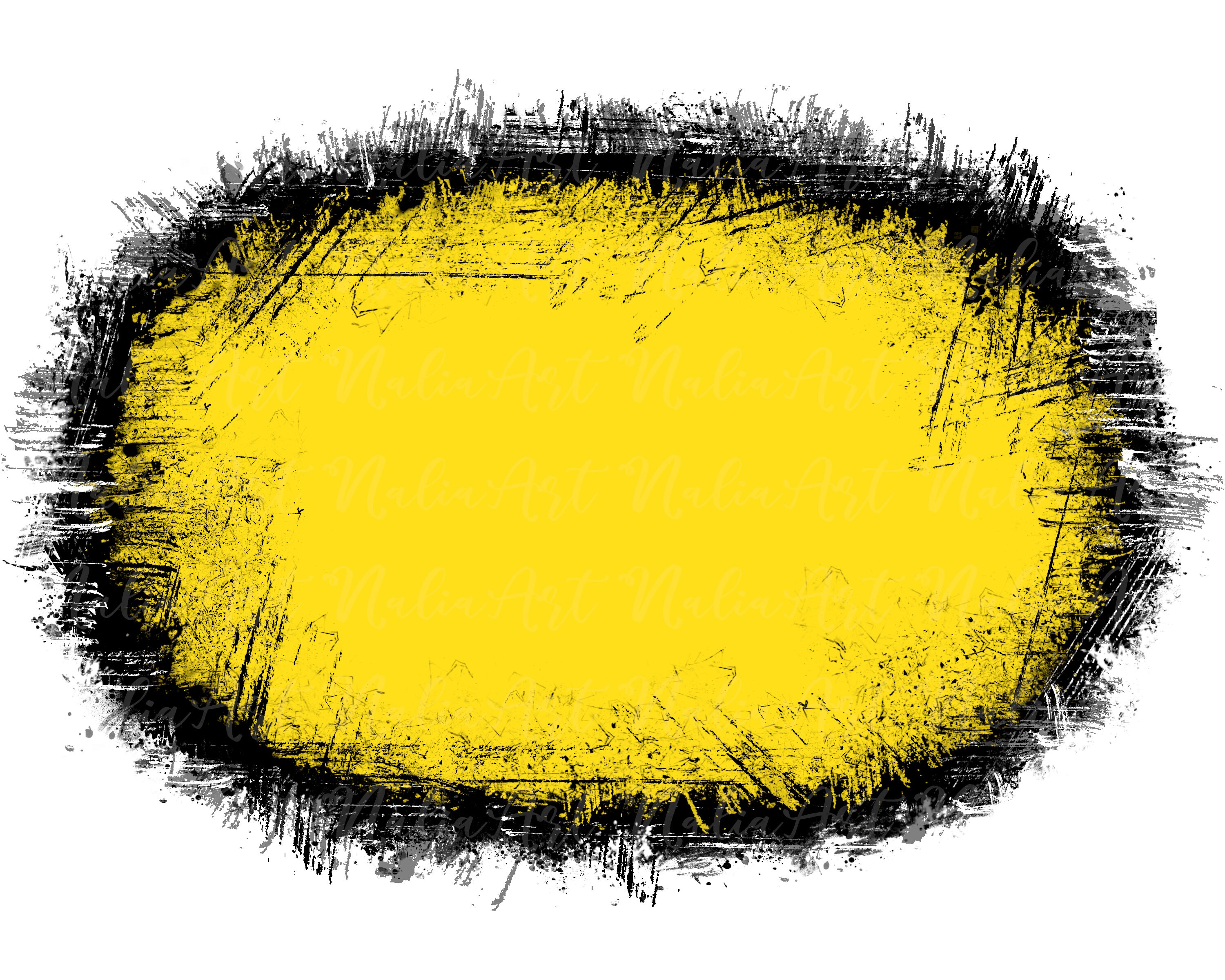 Frame Splatter Yellow Black Background Printable Artwork Splash Frame ...