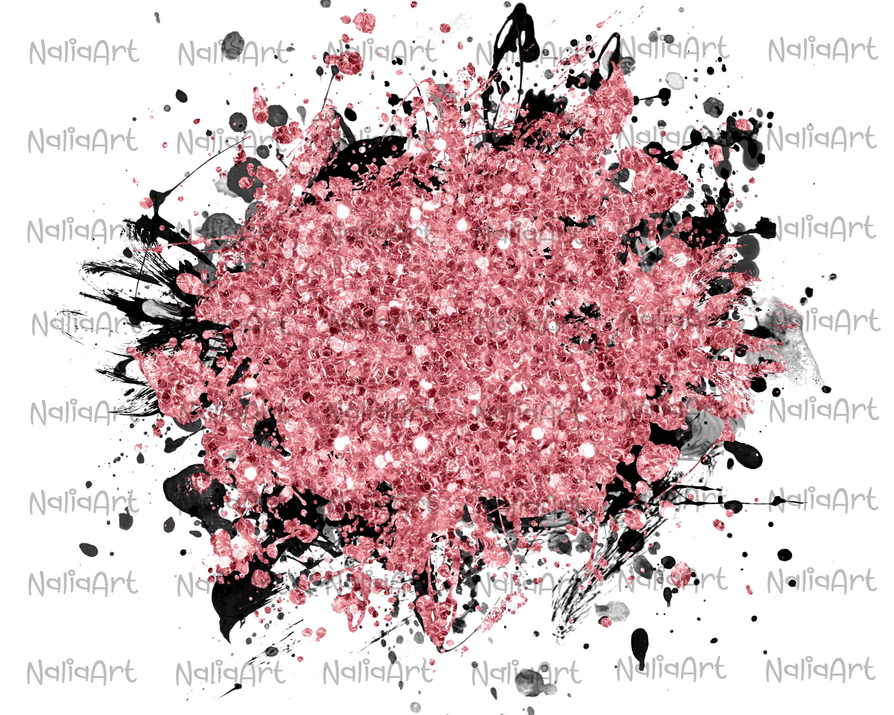 Background Paint Splatter Glitter Pink Black Splash Frame Splatter ...