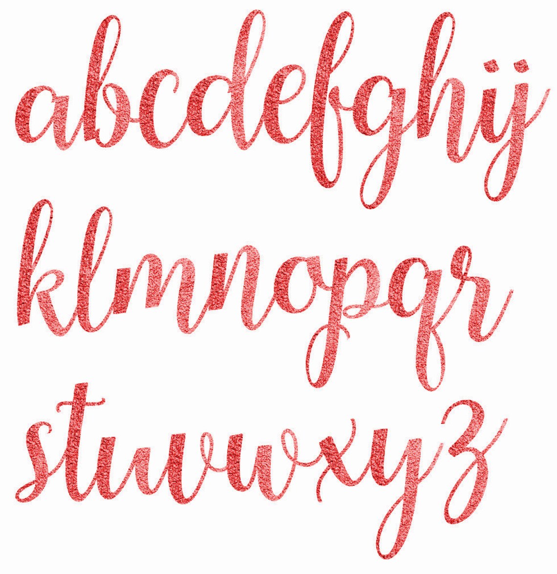 Alphabet Clip Art Glitter Foil Red Alphabet Digital Clipart - Etsy