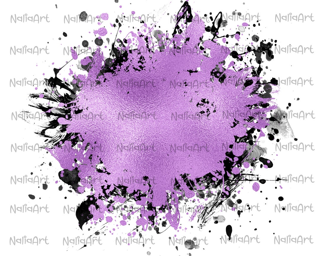 Background Paint Splatter Foil Purple Black Splash Frame Splatter ...