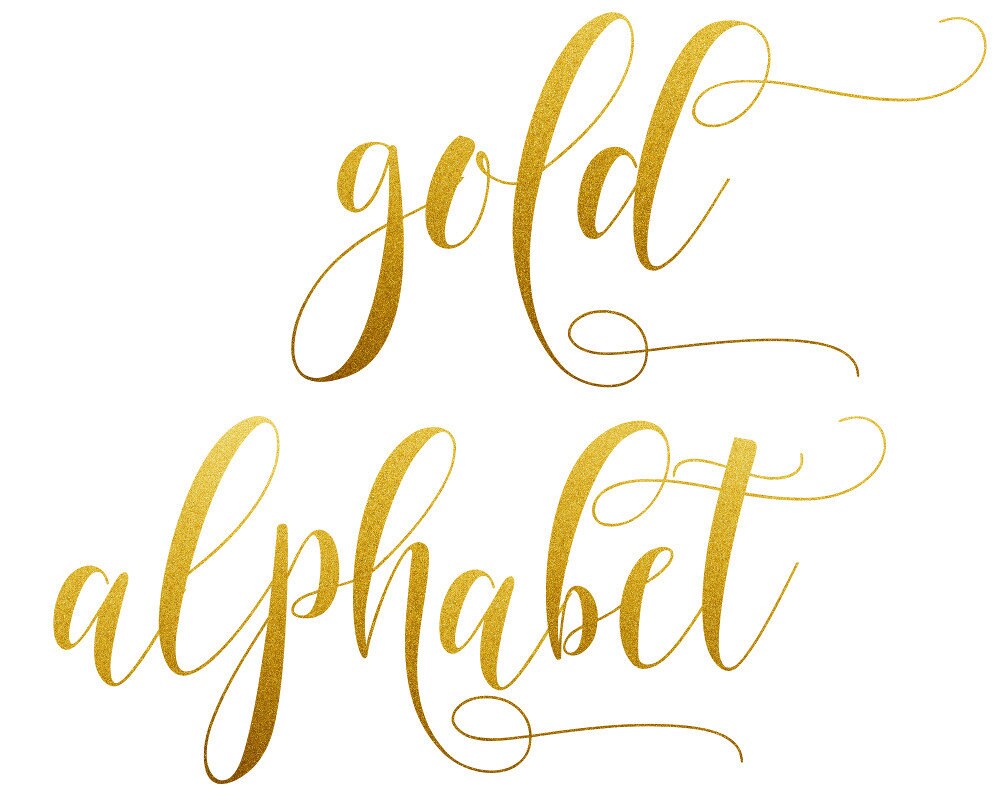 Gold Alphabet Clip Art Gold Foil Alphabet Digital Clipart - Etsy