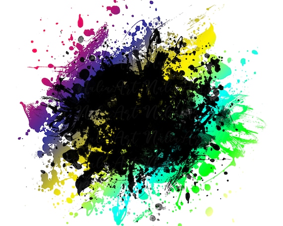 Rainbow Paint Splatter Background
