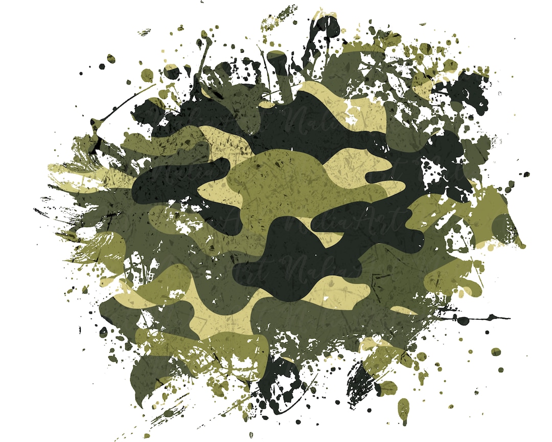 Camouflage Background Grunge Splash Frame Camo Frame Distressed Print ...
