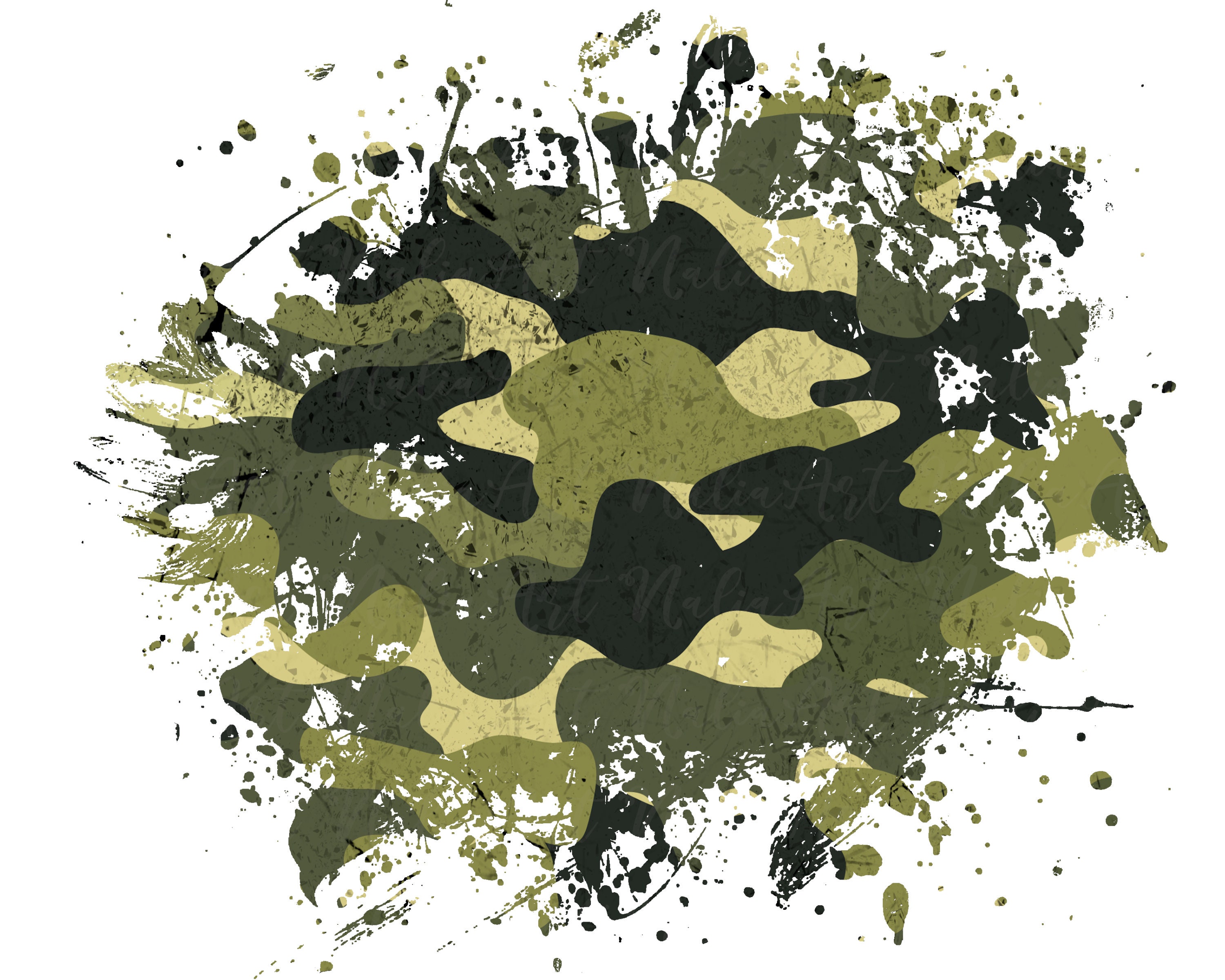 Camouflage Background Grunge Splash Frame Camo Frame - Etsy