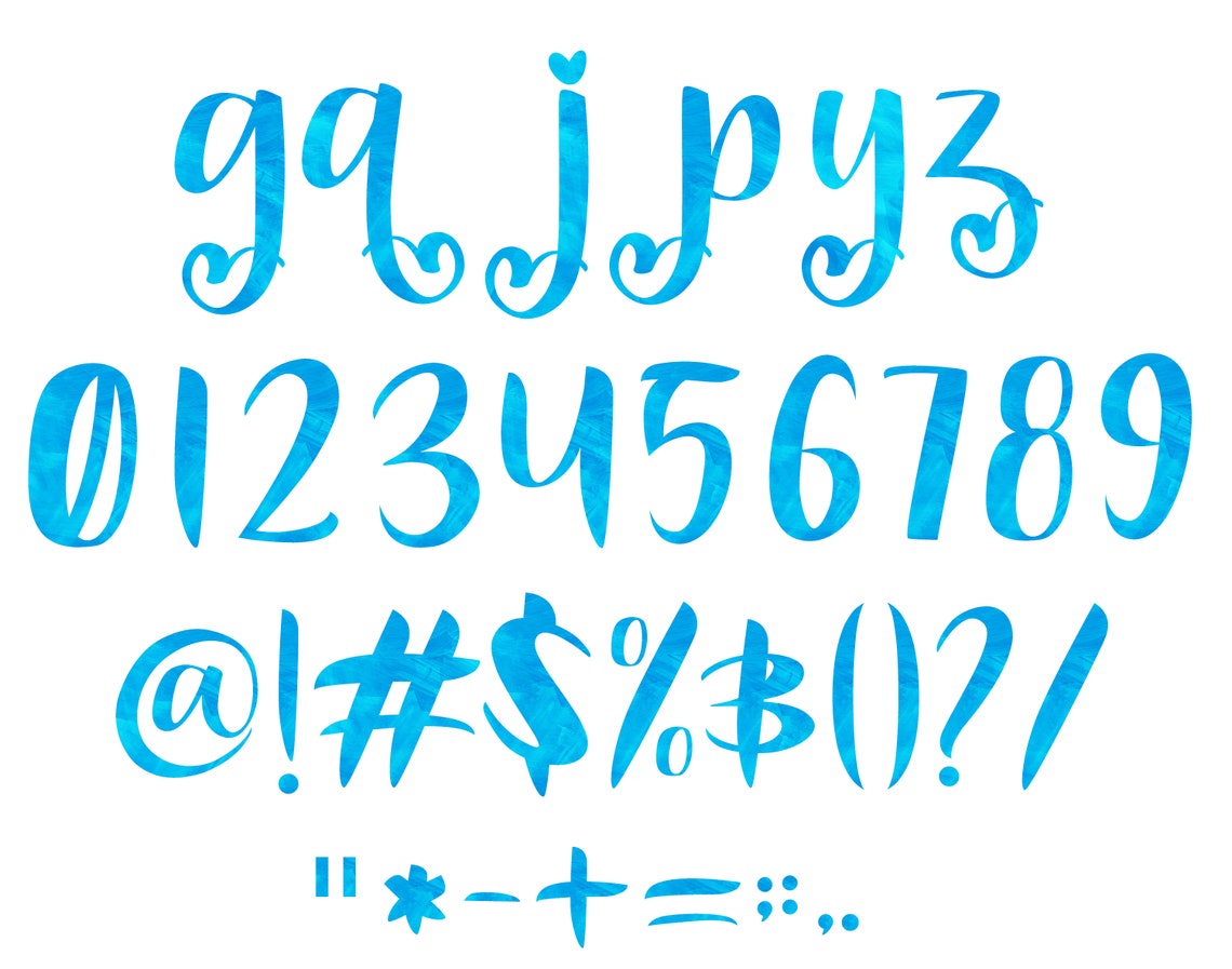 Blue Watercolor Alphabet Clipart Watercolor Letters Digital - Etsy