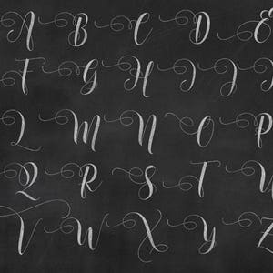 Chalkboard Alphabet Clip Art, Chalk Digital Clipart, Font, Letters ...