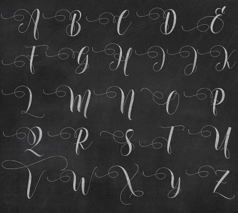 Chalkboard Alphabet Clip Art, Chalk Digital Clipart, Font, Letters ...