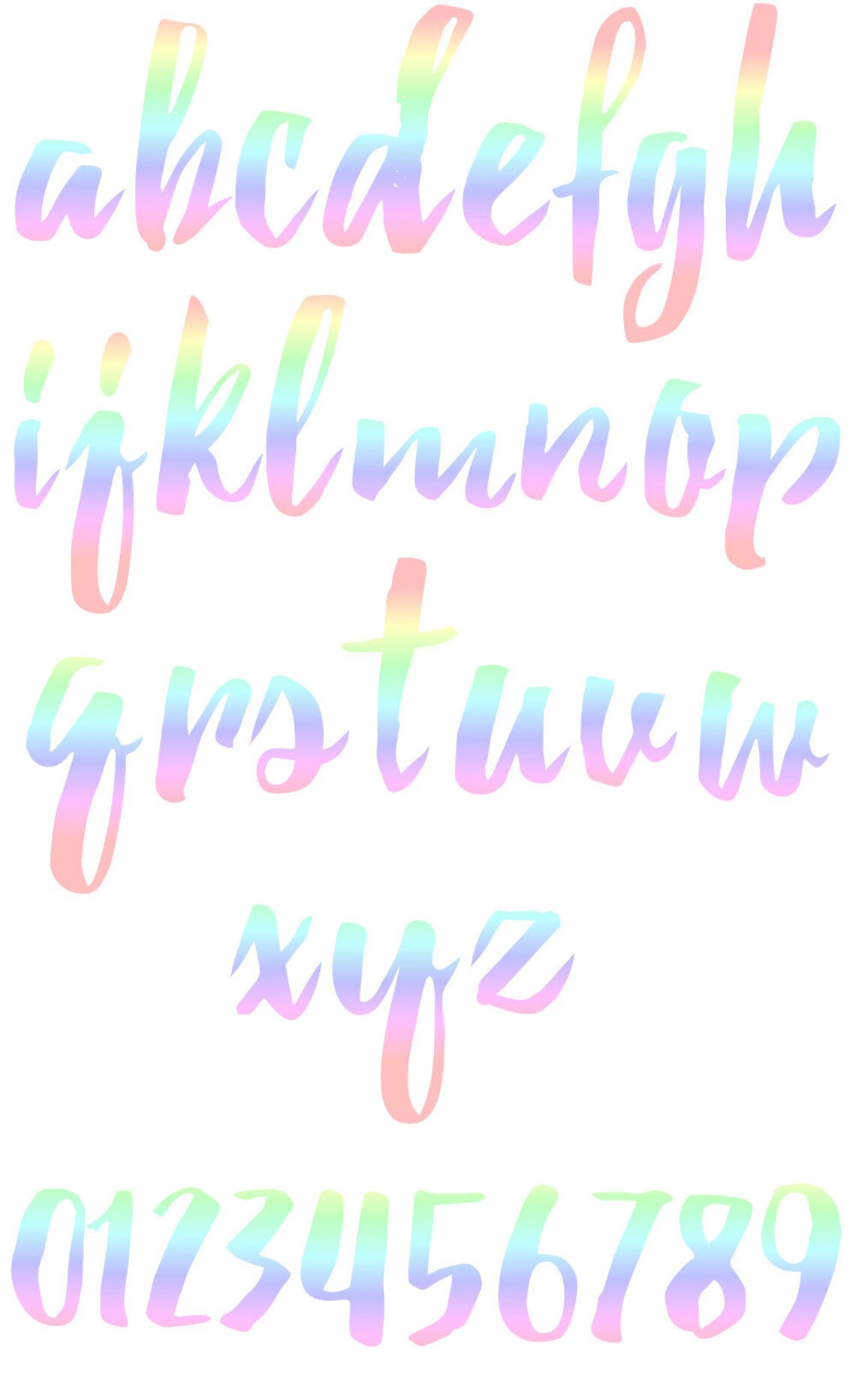 Rainbow Alphabet Clip Art, Ombre Alphabet, Digital Clipart, Font ...