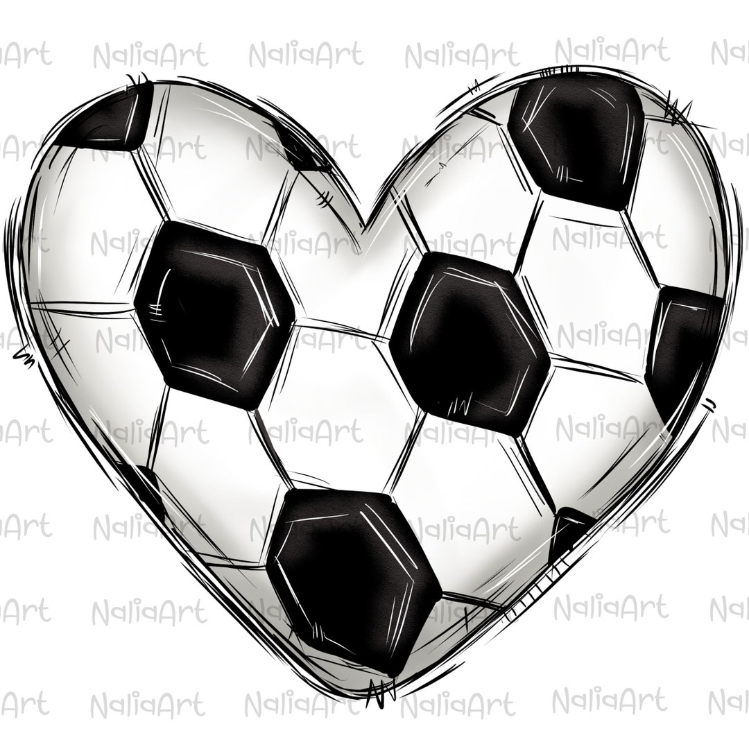 Heart Soccer Heart PNG Sport Heart Heart Watercolor Sublimation PNG - Etsy