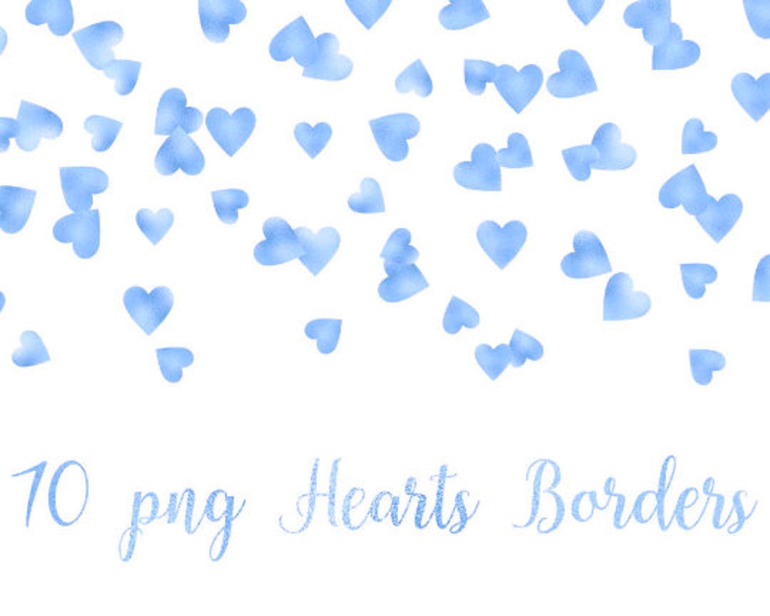 Blue Hearts Border, Confetti Borders, Frmes, Clipart Blue, Glitter ...