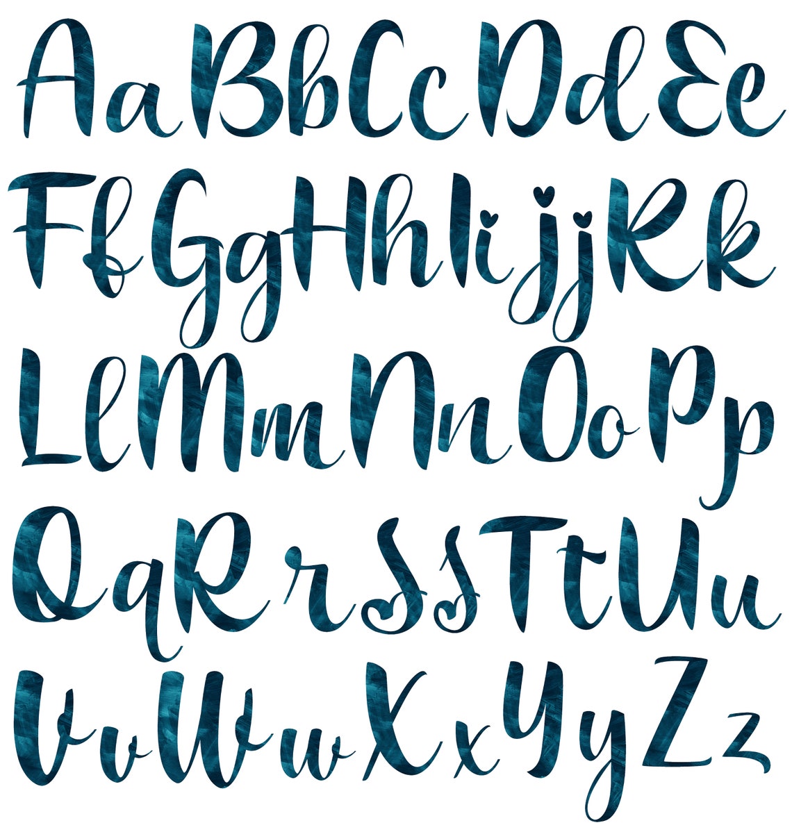 Blue Watercolor Alphabet Clipart Watercolor Letters Digital - Etsy