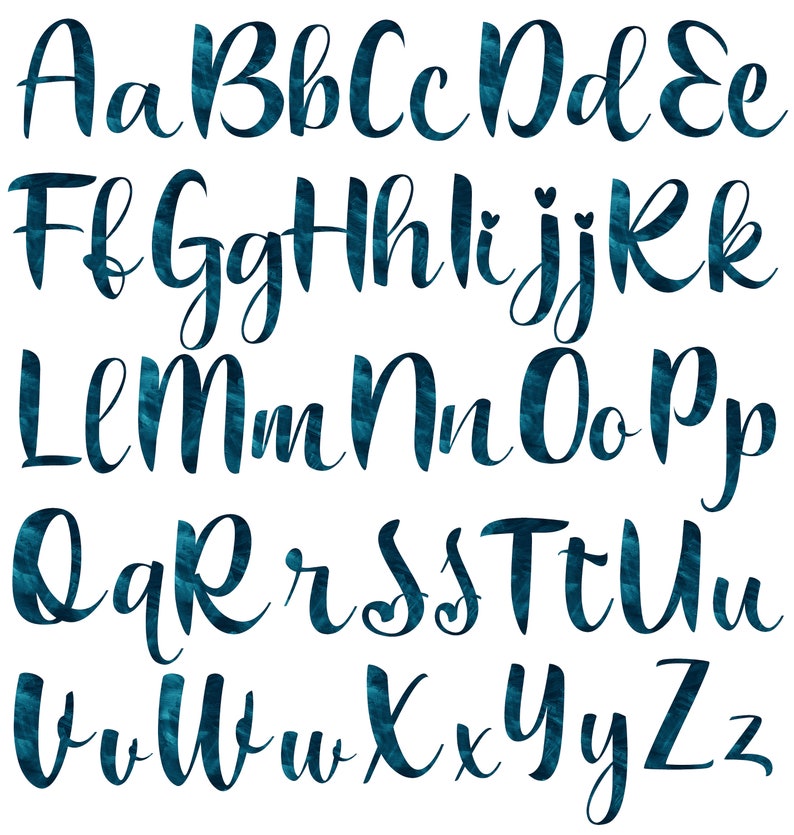 Blue Watercolor Alphabet Clipart Watercolor Letters Digital - Etsy