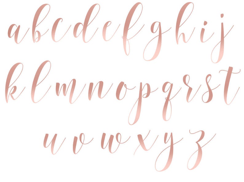 Pink Alphabet Clip Art Pink Foil Alphabet Digital Clipart - Etsy