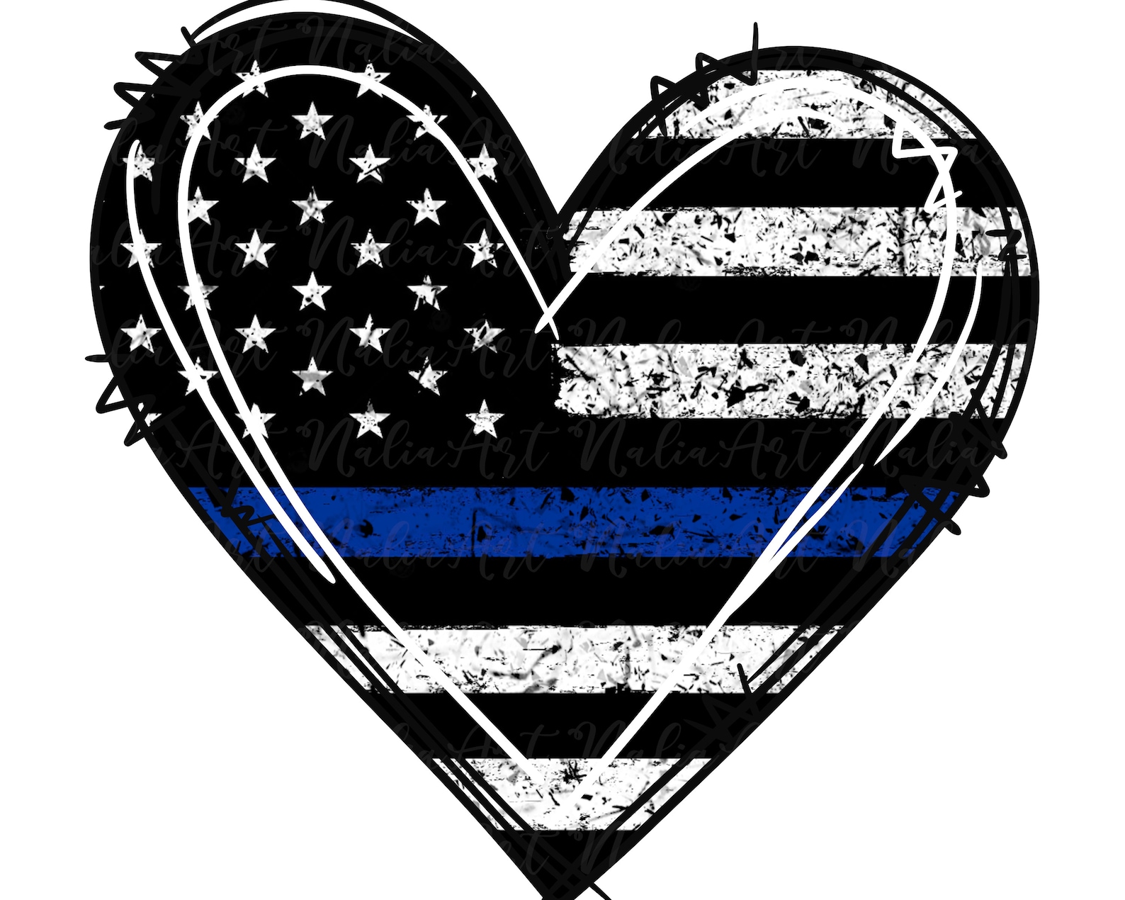 Back the Blue Heart PNG Thin Blue Line Police Design Sublimation PNG ...