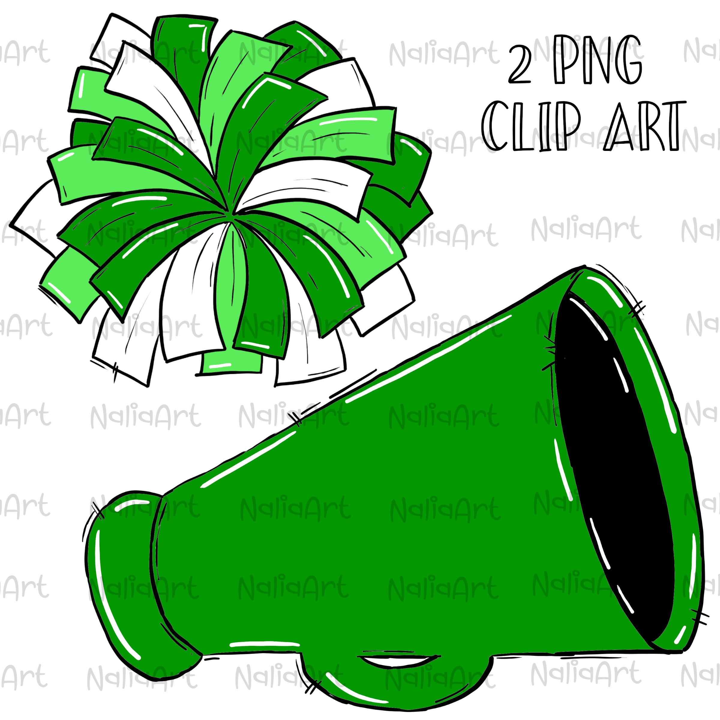 Green Cheer Megaphone Clipart