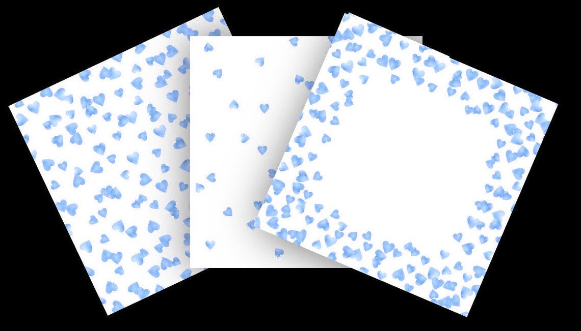 Blue Hearts Border, Confetti Borders, Frmes, Clipart Blue, Glitter ...