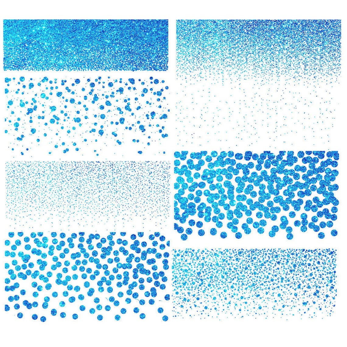 Blue Glitter Border Confetti Bordersclipart Blue Glitter | Etsy