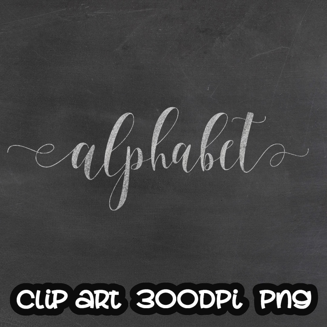 Chalkboard Alphabet Clip Art, Chalk Digital Clipart, Font, Letters ...