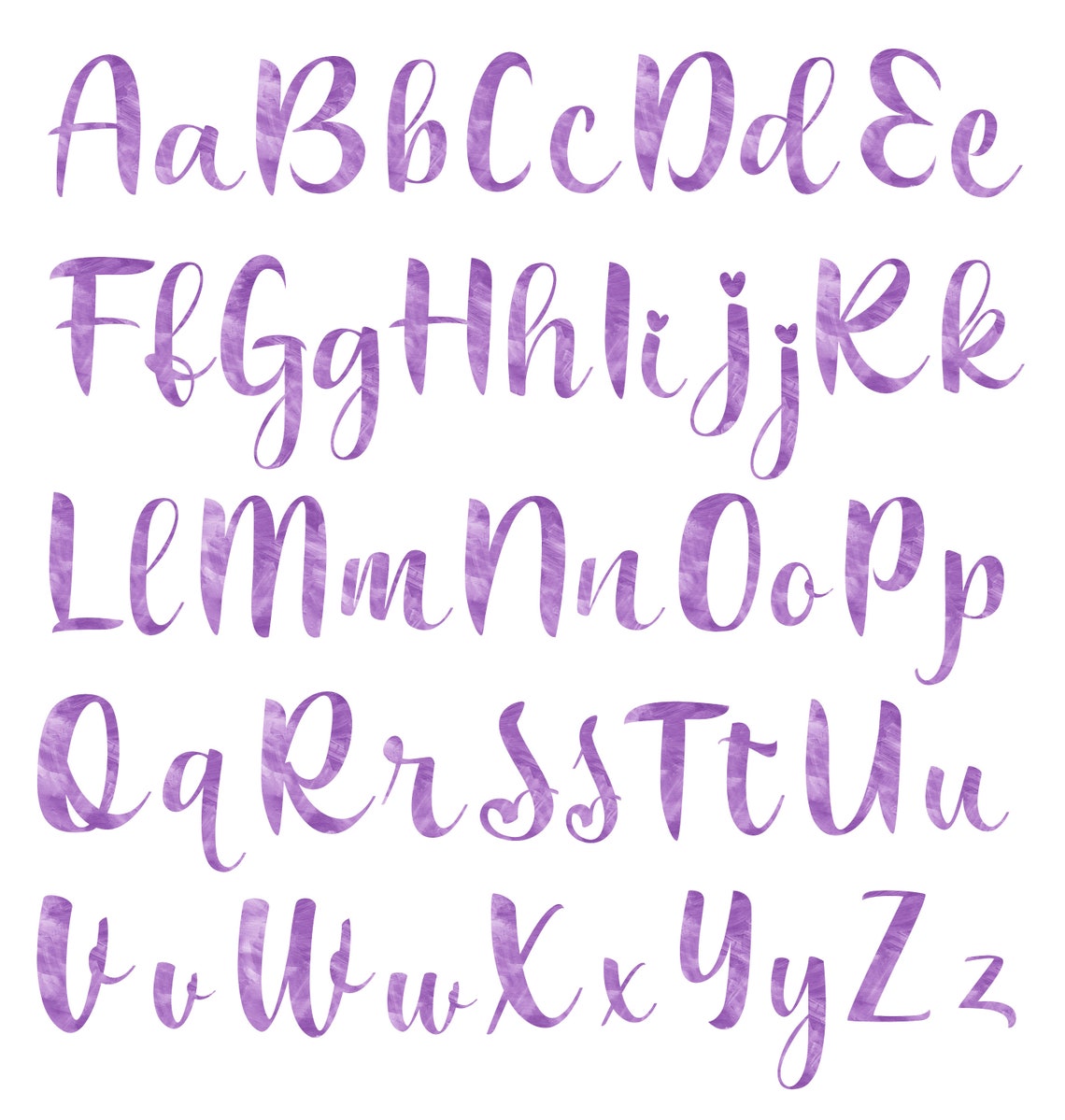 Purple Watercolor Alphabet Clipart Watercolor Letters | Etsy