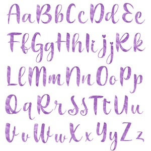 Purple Watercolor Alphabet Clipart, Watercolor Letters, Digital Clipart ...